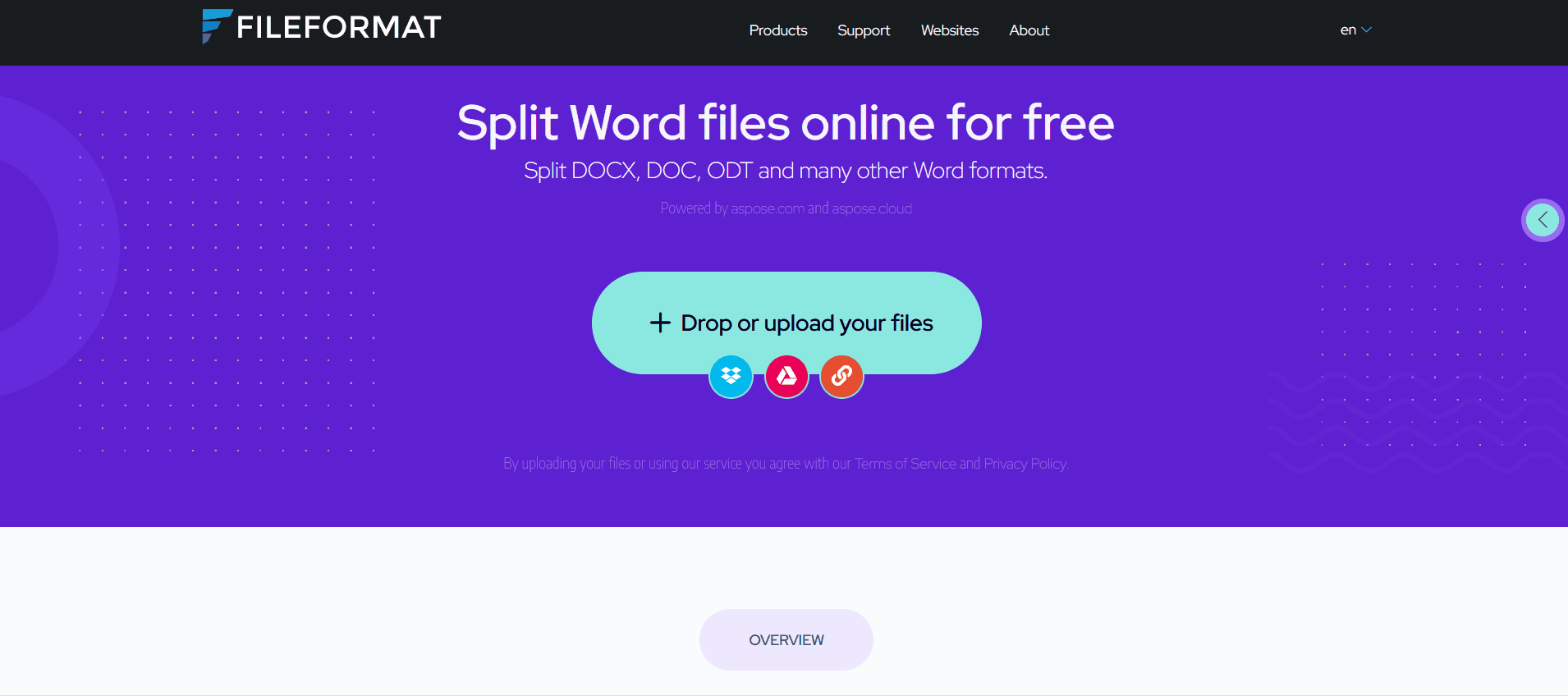Free Online Fileformat Document Splitter